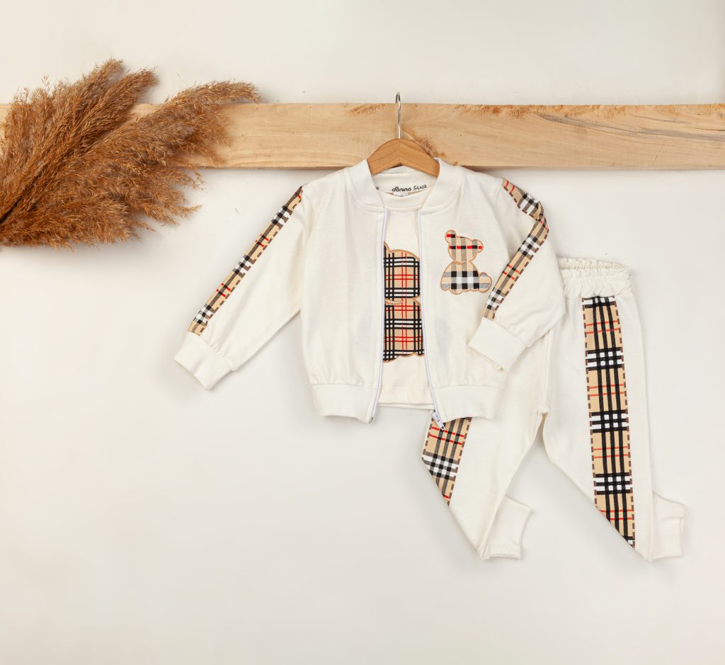 Boys Three Piece Check Teddy Tracksuit (6-24Y) - Junior Kids